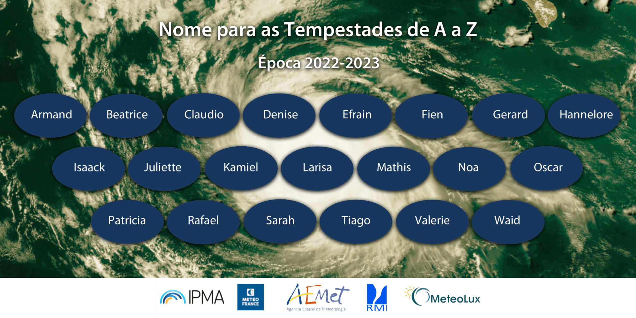 Meteorologia: IPMA revela lista de nomes das tempestades – época 2022/ ...